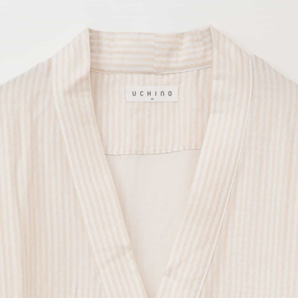 マシュマロガーゼストライプローブ ユニセックス（RRZ16053）-UCHINO-UCHINO Online Shop